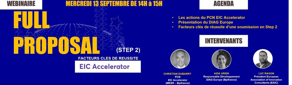 Webinaire EIC Accélérateur Webinaire EIC Accélérateur
